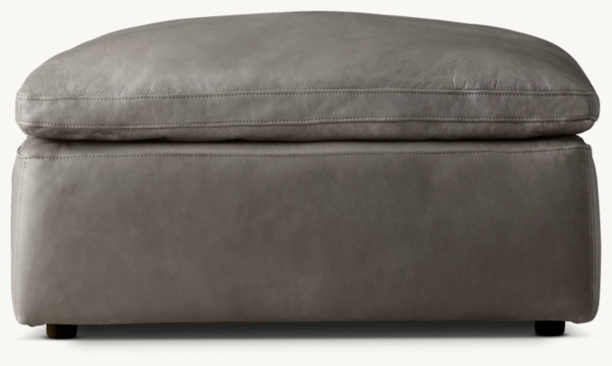 Cloud Leather Ottoman | RH
