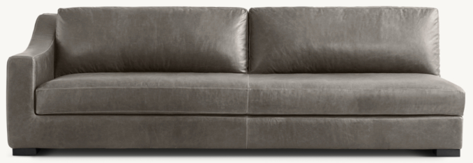 Modena Slope Arm Leather Left Arm Bench-Seat Sofa