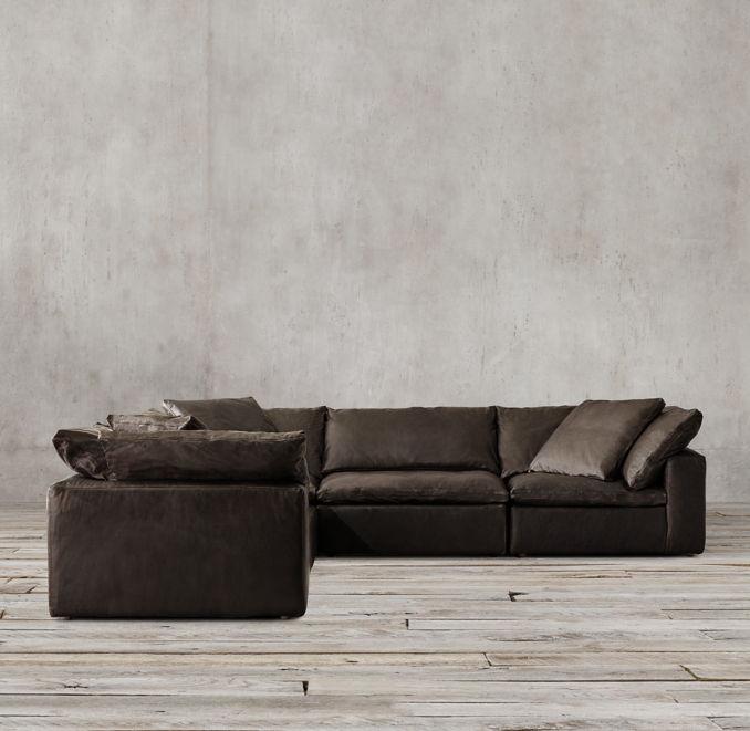 Petite Cloud Modular Leather L-Sectional | RH