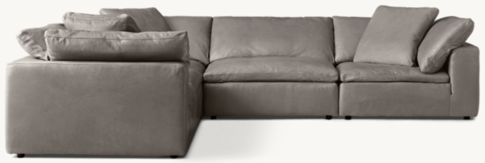 Cloud Modular Leather Left Arm L Sectional