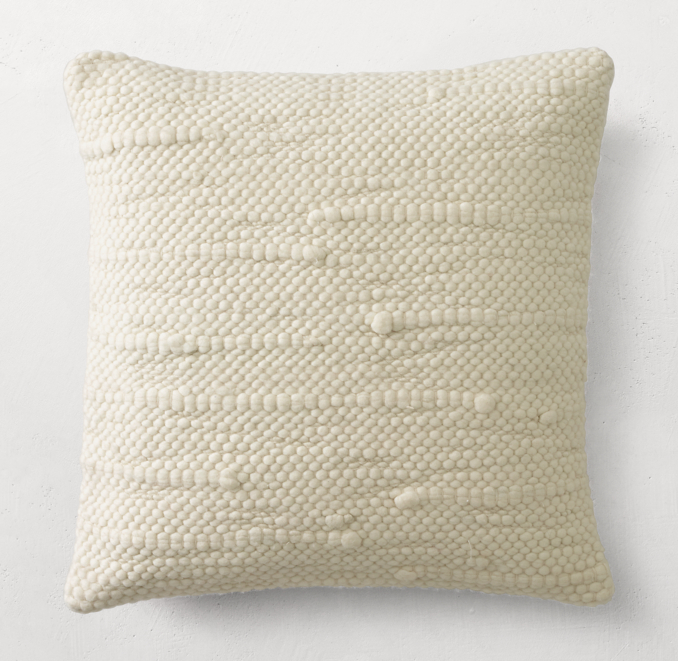 Textured Merino Wool Abstract Pillow Cover - Square