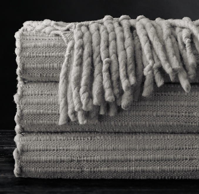Textured Merino Wool Throw