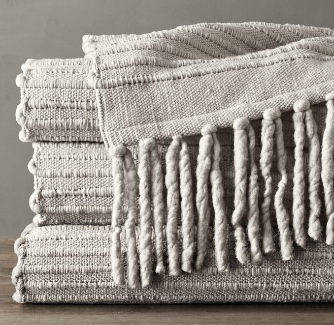 Textured Merino Wool Throw