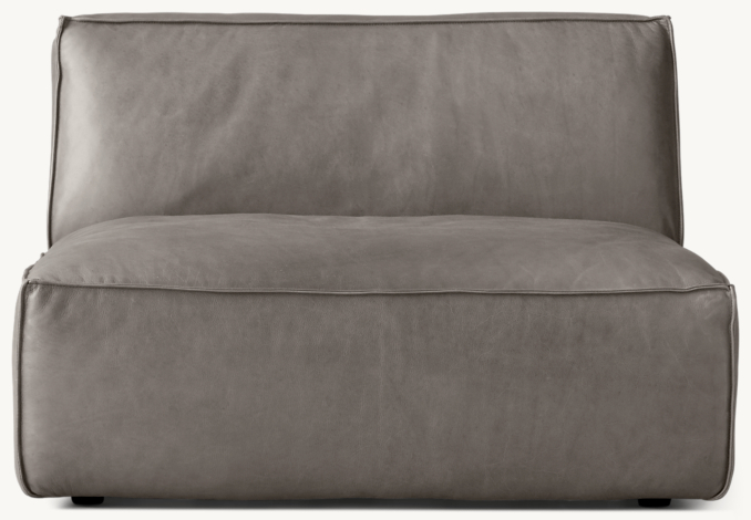 Como Modular Leather Armless Chair | RH