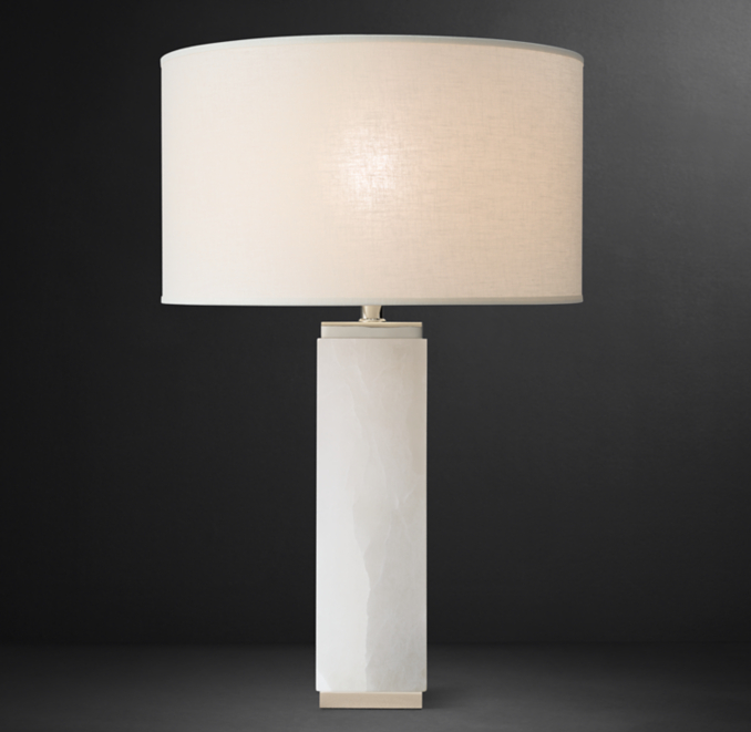 Square Column Alabaster Table Lamp