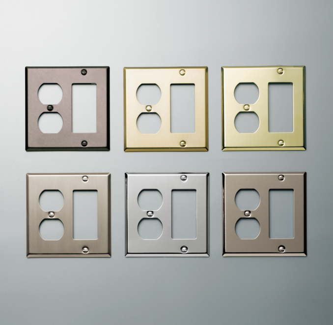 Metal Single Socket & Rocker Plate Combo