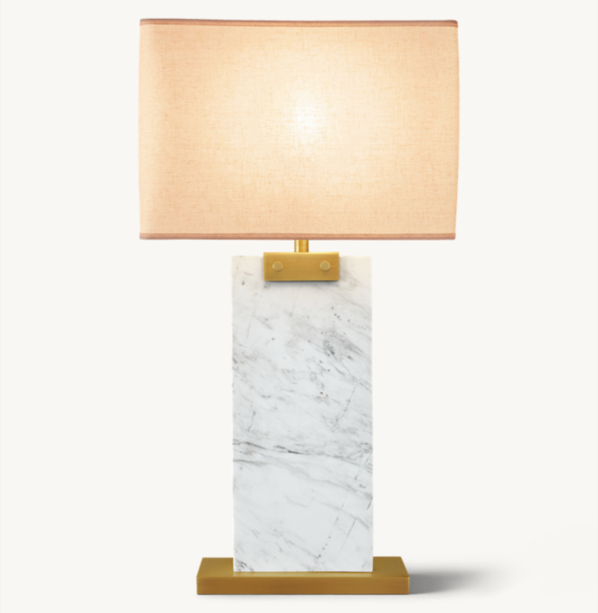 Rectangular Column Marble Table Lamp