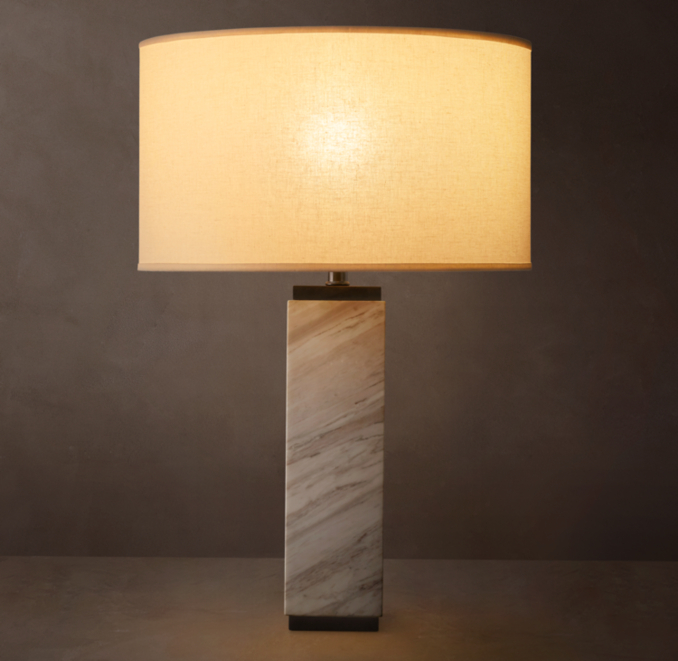Square Column Marble Table Lamp