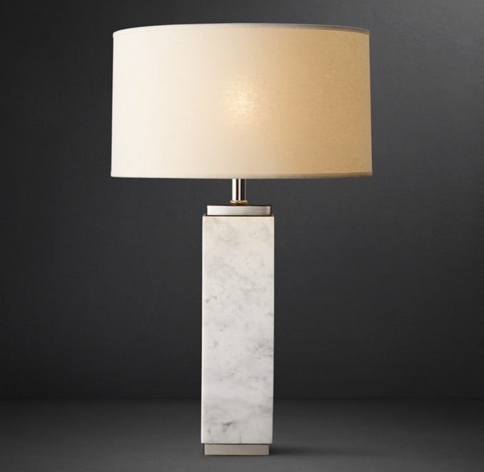 Square Column Marble Table Lamp