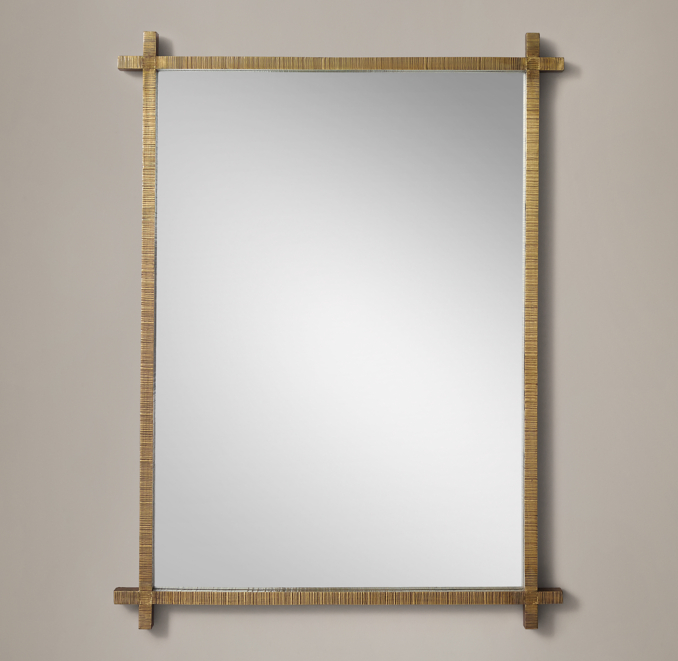 Ribbed Cross-Corner Mirror