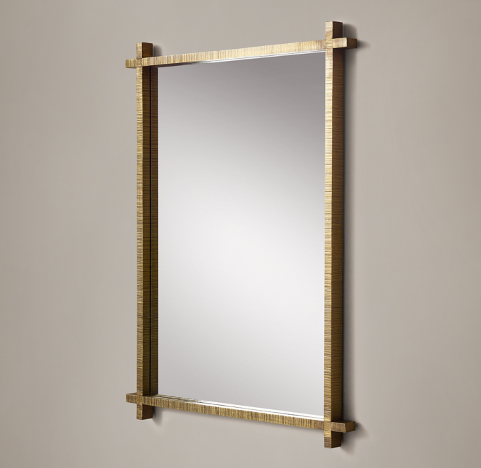 Ribbed Cross-Corner Mirror