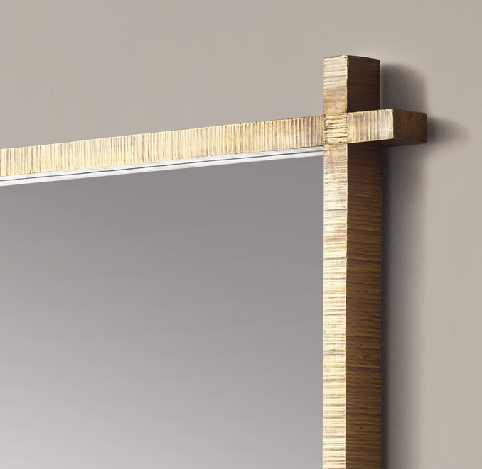 Ribbed Cross-Corner Mirror