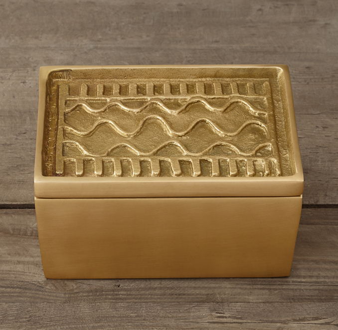 African Tribal Solid Brass Box - Medium