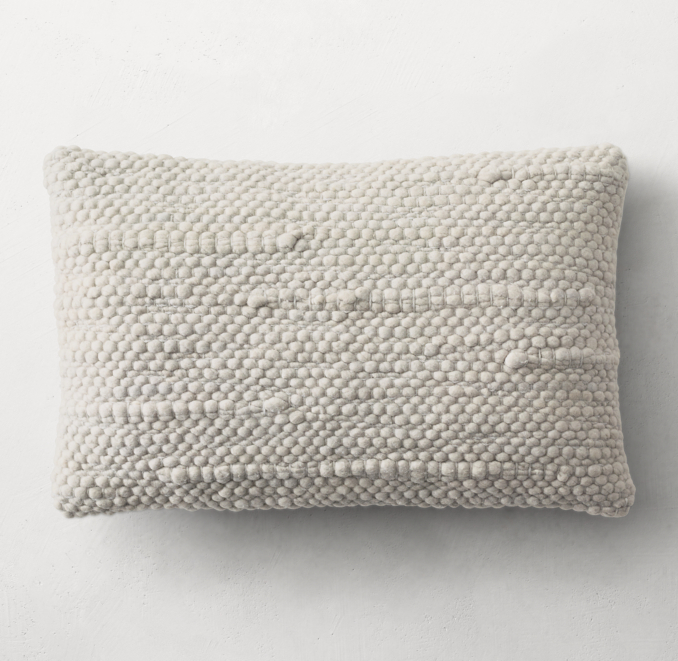 Textured Merino Wool Abstract Pillow Cover - Lumbar