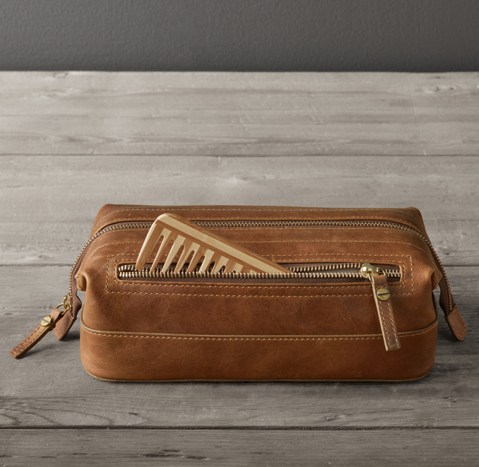 Italian Leather Dopp Kit