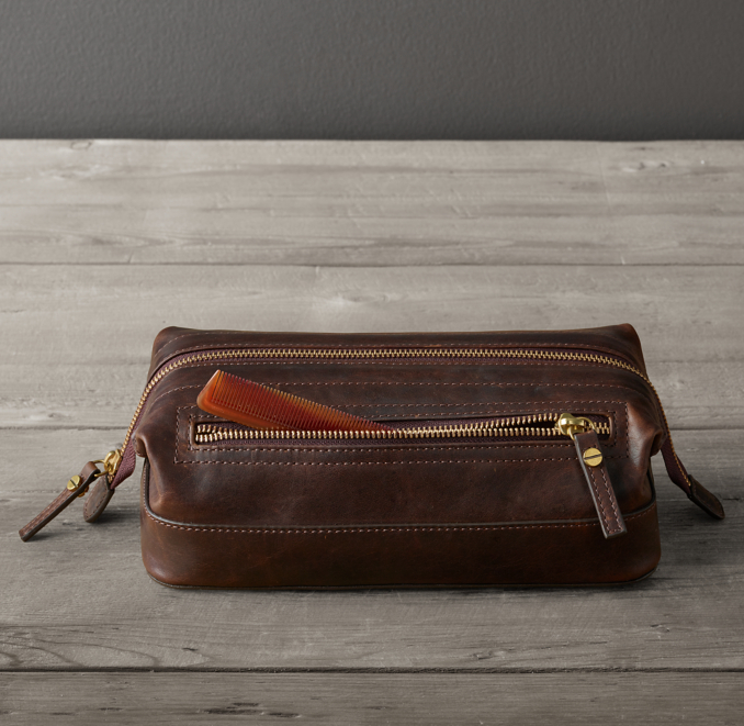 Italian Leather Dopp Kit