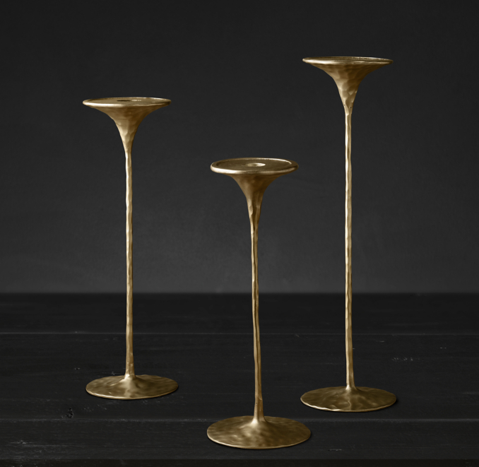 Hand-Hammered Metal Candlestick Collection