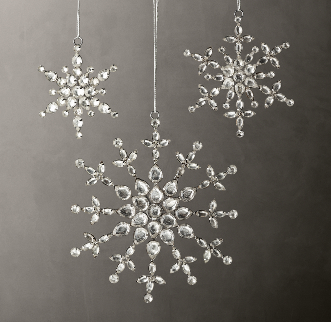 Victorian Glass Snowflake Ornament - Beaded