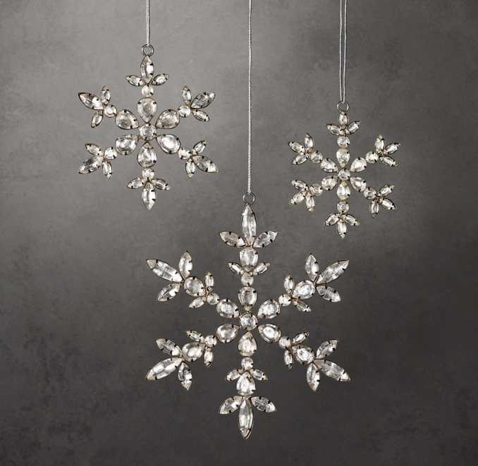 Victorian Glass Snowflake Ornament - Flower | RH