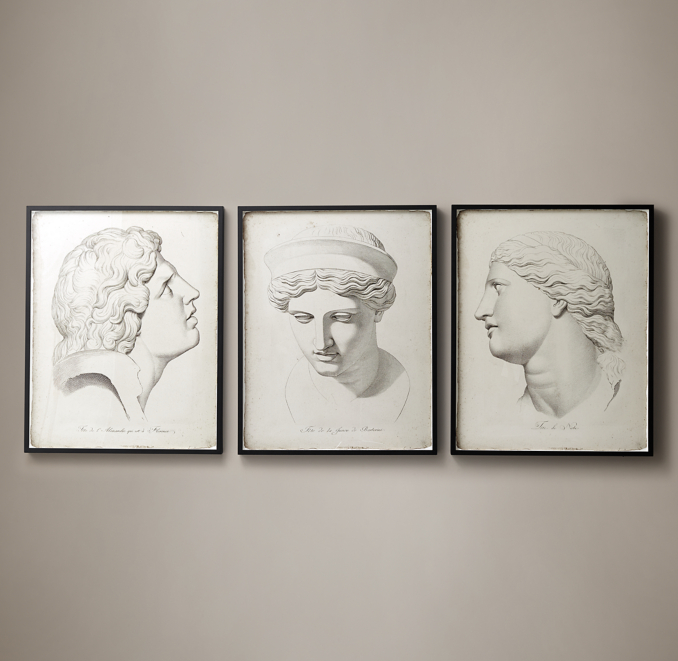 18th C. Engraving of Ancient Greek Sculpture Collection