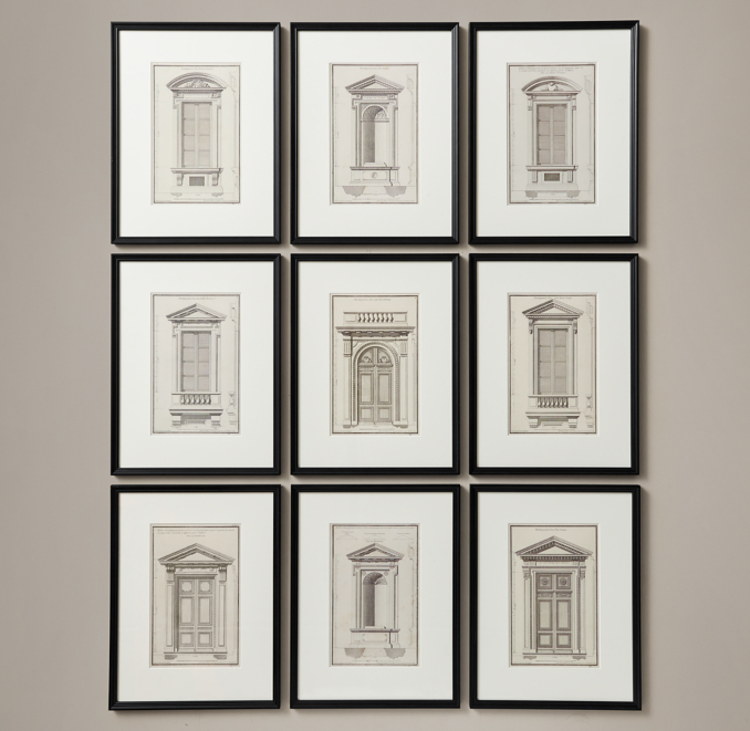 18th C. Engravings of French Neoclassical Architecture 1-9 Collection