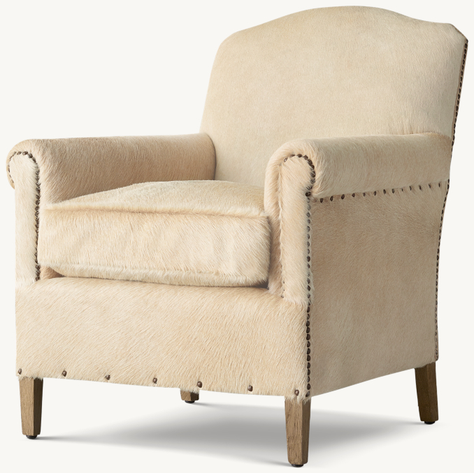 1920S French Camelback Hair-on-Hide Club Chair | RH
