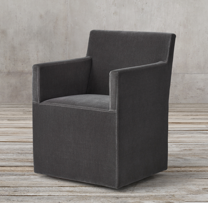 Ellison Track Arm Fabric Dining Armchair
