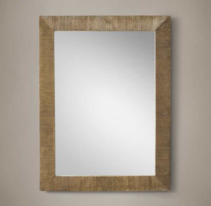 Cast Ribbed Metal Frame Mirror