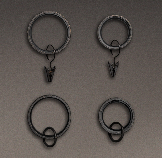 Dakota Drapery Rings (Set of 7) | RH