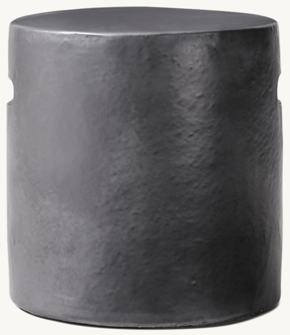 Cast Ceramic Cylinder Side Table | RH