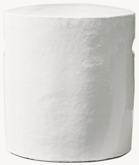 Cast Ceramic Cylinder Side Table | RH