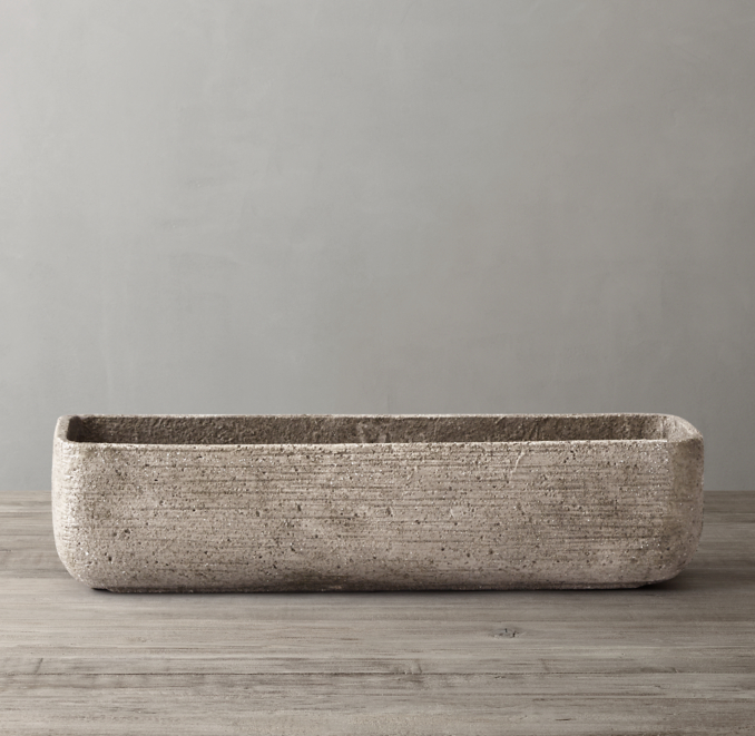 Etched Concrete Vessel - Trough | RH
