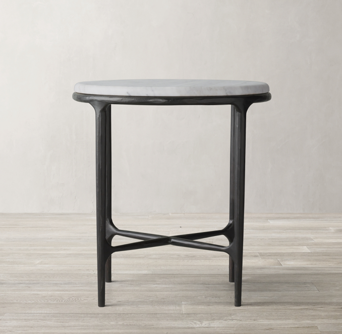 Thaddeus Marble Round Bedside Table