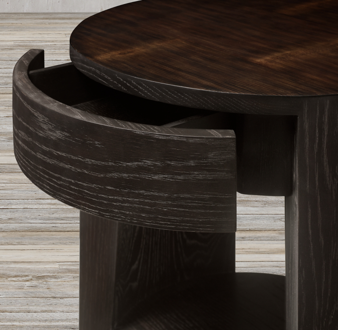 Wyeth Split Bamboo Round Bedside Table