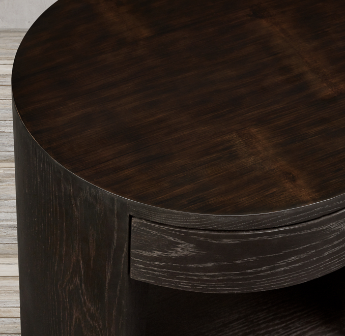 Wyeth Split Bamboo Round Bedside Table