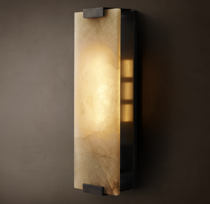 Hand-Carved Alabaster Grand Sconce