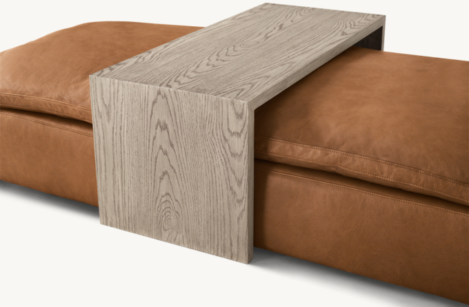 Cloud Modular Leather Waterfall Coffee Table Ottoman RH