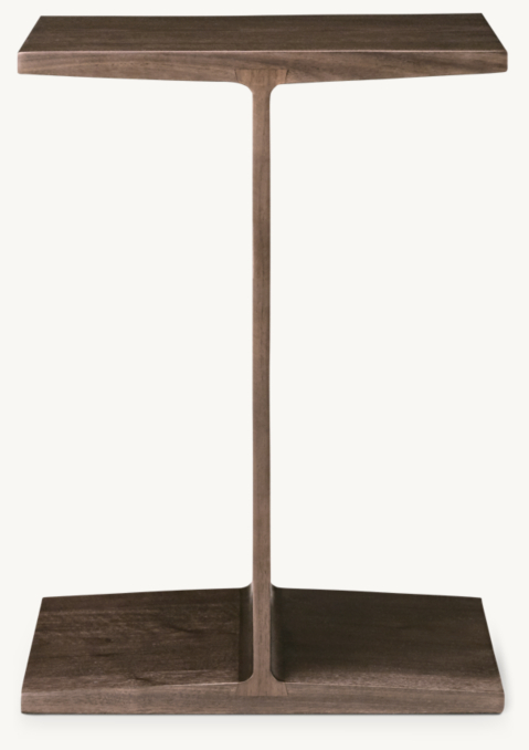 I-Beam Wood Square Side Table