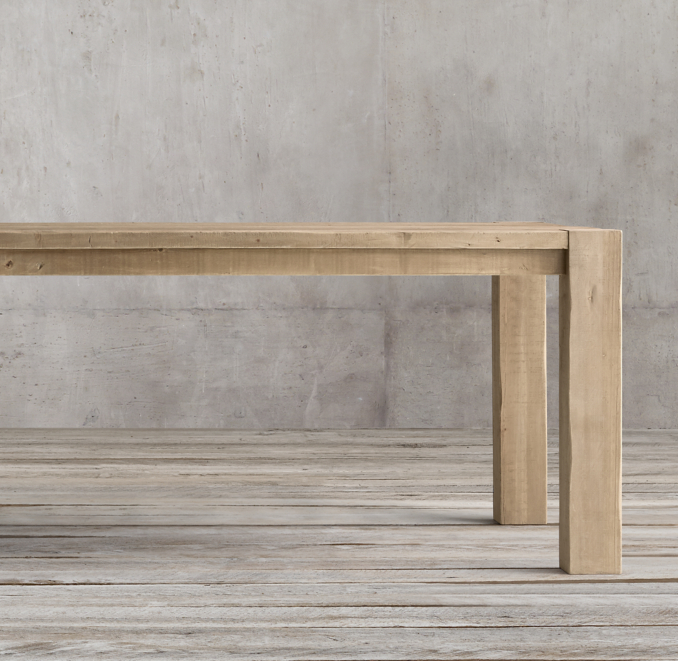 Salvaged Wood Parsons Rectangular Extension Dining Table