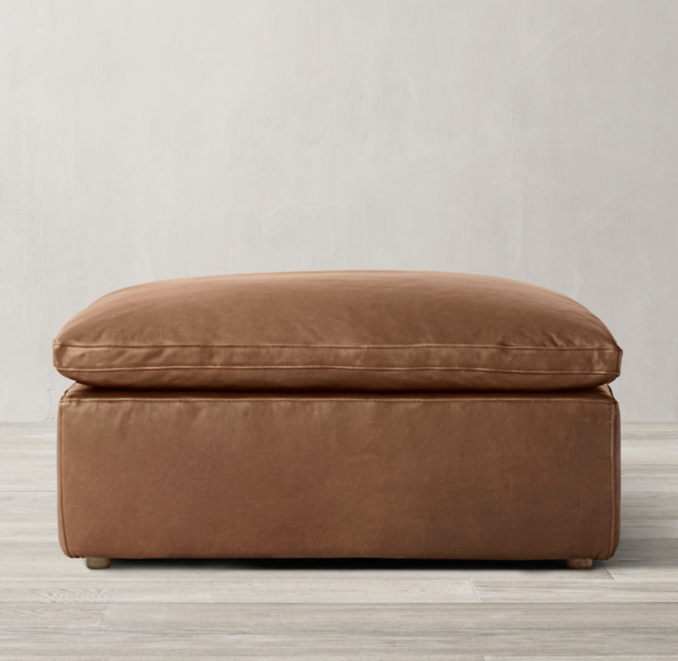 Cloud Slope Arm Modular Leather End-of-Sectional Ottoman