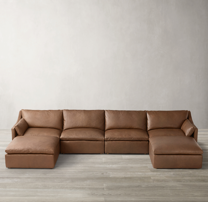 Cloud Slope Arm Modular Leather Customizable Sectional