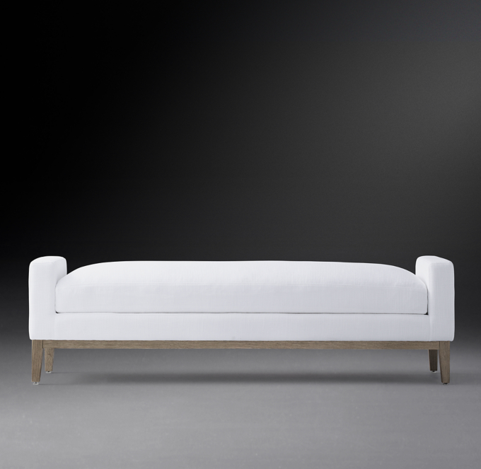 Italia End Of Bed Bench Oak Base RH TEEN