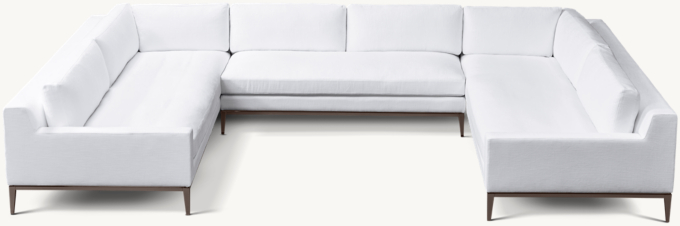 Italia Track Arm U Sofa Sectional Metal Base
