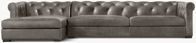 Modena Leather Chesterfield Sectionals | RH