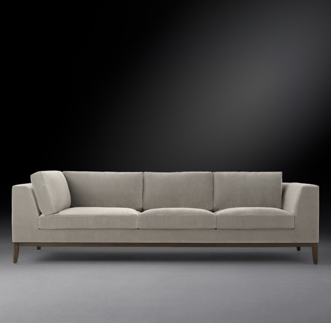 Italia Taper Arm Right-Arm Return Sofa - Oak Base