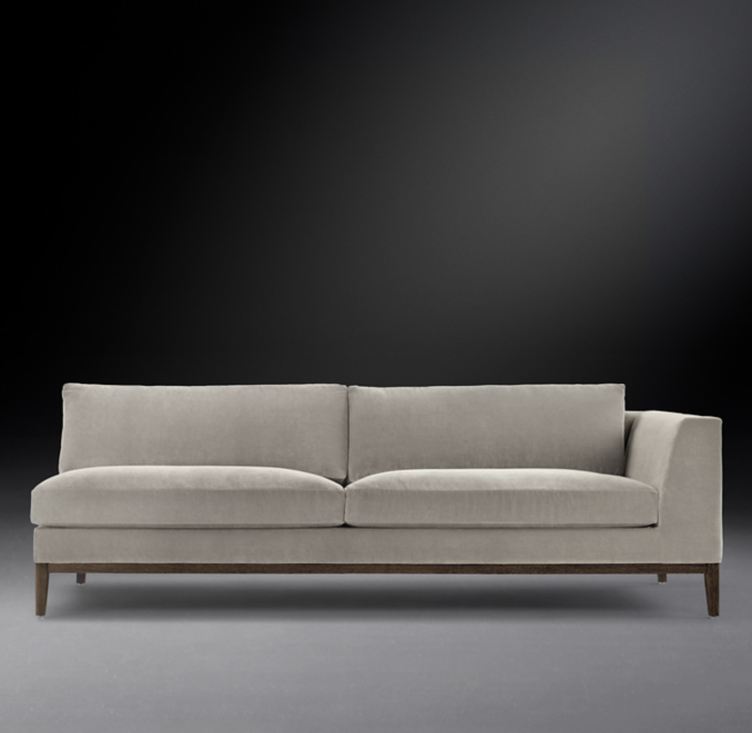 Italia Taper Arm Right-Arm Sofa - Oak Base