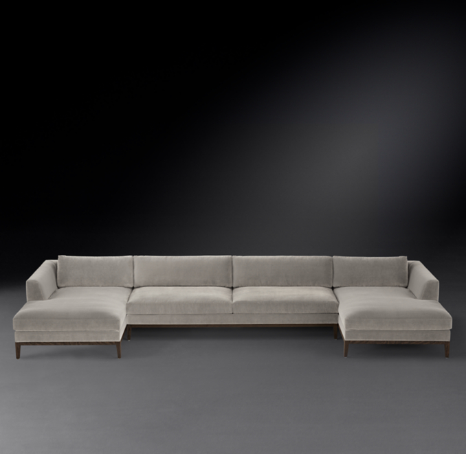 Italia Taper Arm Customizable Sectional - Oak Base