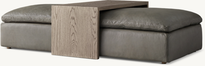 Cloud Modular Leather Waterfall Coffee Table Ottoman RH TEEN