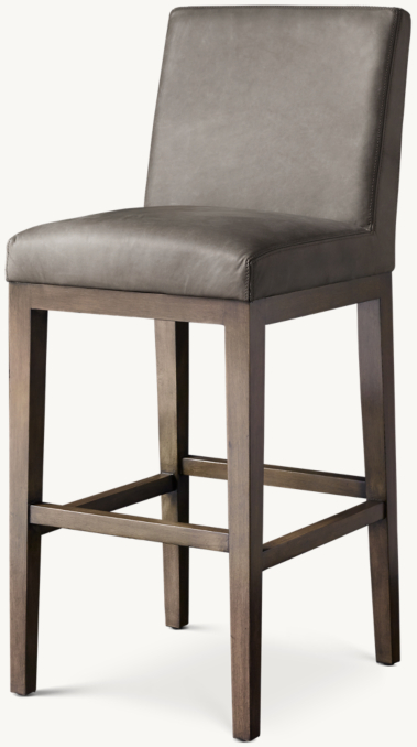 Morgan Armless Leather Bar & Counter Stool | RH
