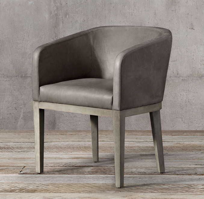 Morgan Barrelback Leather Dining Armchair